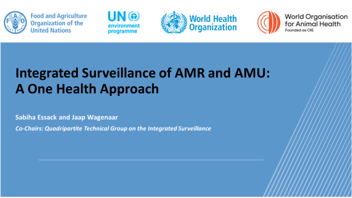 Session 7, Presentation 3, Integrated Surveillance of AMR and AMU: A ...